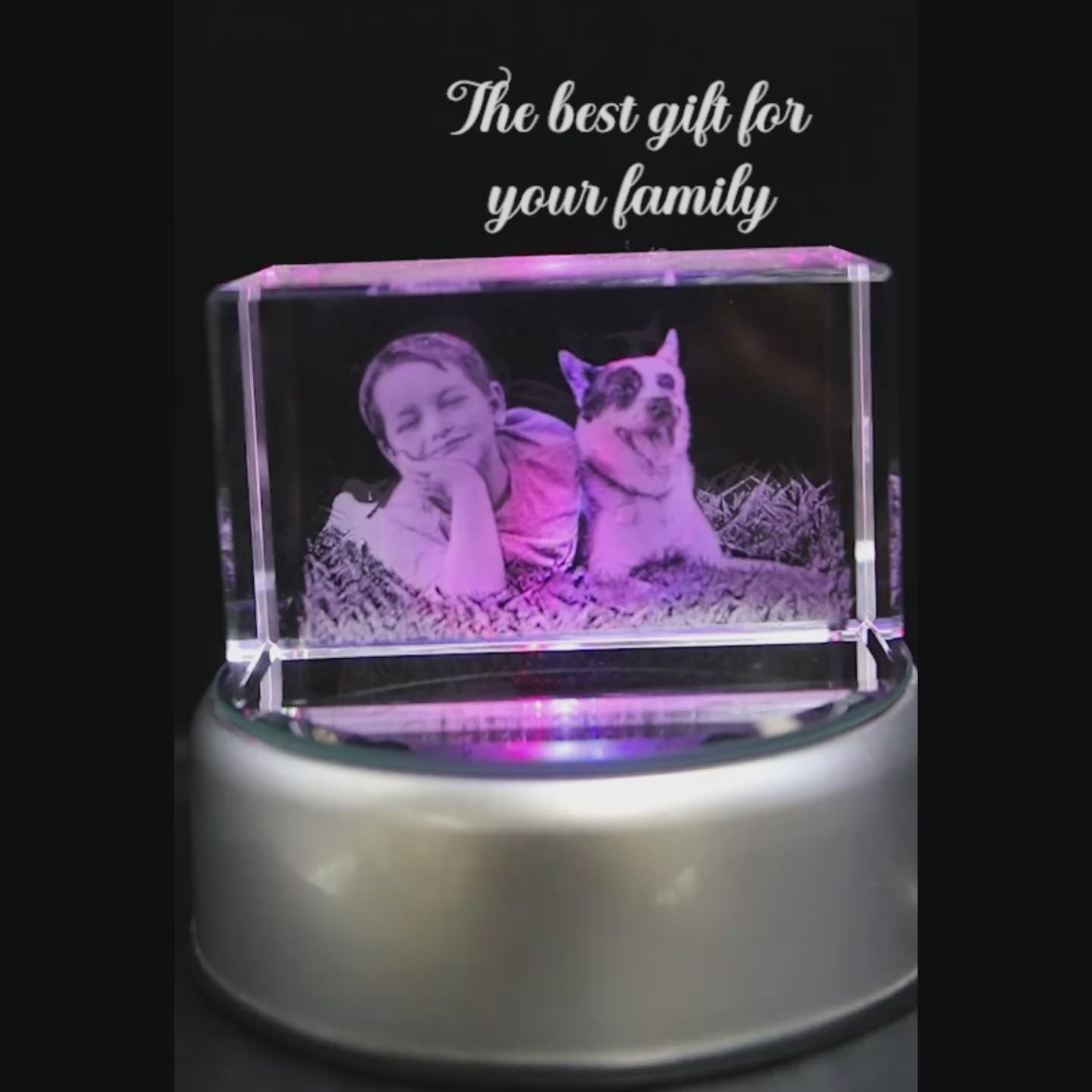3D Crystal Pictures Cube for 1-3 Portrait (Small)